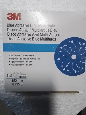 3M 36176 Hookit Blue Abrasive Sanding Disc Multi-hole 6 inch 180 Grit ...