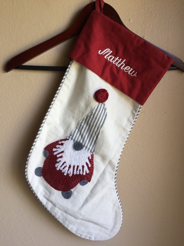 Pottery Barn Holiday Icon Crewel Stocking Gnome MATTHEW mono nwot 2020 ...
