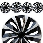 4 pcs Universal 13 Inch Wheel Covers Black & Silver Hubcaps Fit for R13 ...