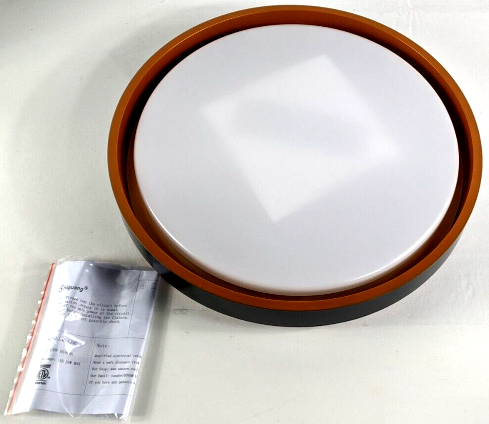 15.8 Inch Flush Mount Led Ceiling Light 30w 3000k Black Modern Lighting ...