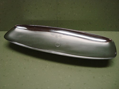 Vintage Milbern Creations Chrome Oblong Serving Tray Wood Base Mid ...