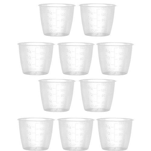 10 Pcs Transparent Measuring Cups PP Lab Measuring Cup Liquid Measuring ...