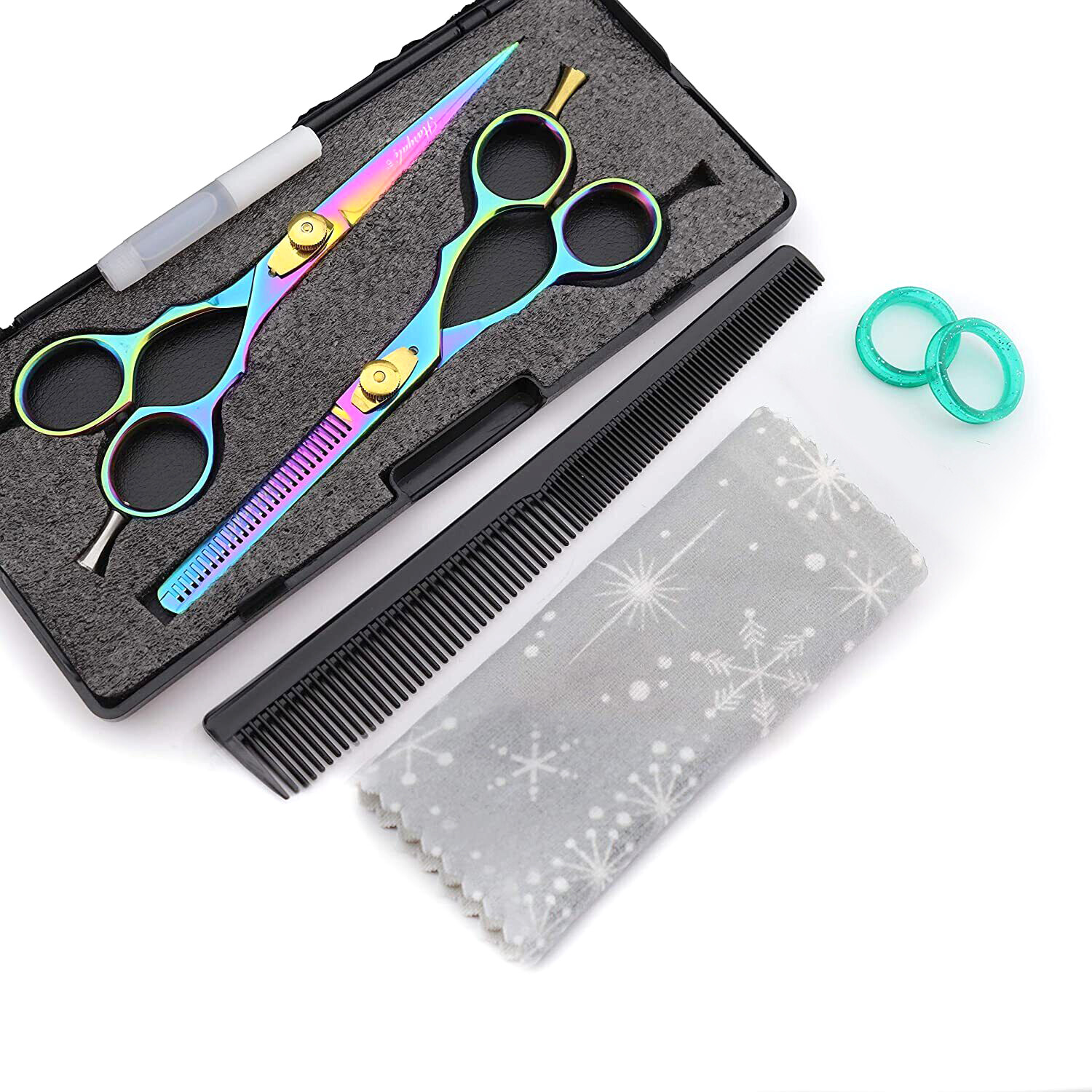 Rainbow Hair Cutting Shears Set Hair Thinning Scissors Hairdressing ...