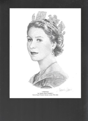 8 x 10 engraving in Memoriam of QE II signrd by artist Martin Morck | eBay