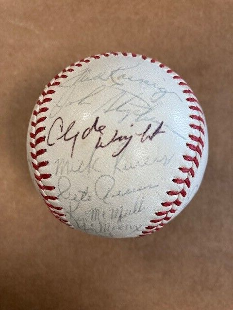 Autographed 1971 California Angels Team Baseball(23sig)Lefty Phillips ...