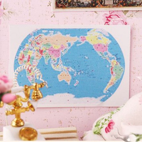 Mini Miniature World Map 4 Styles Simulation Furniture Dollhouse ...