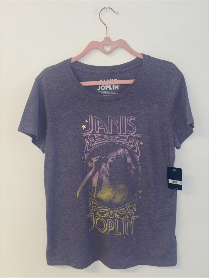 NWT Janis Joplin Lucky Brand Womens Tee Alt Boyfriend T-Shirt Grunge Sz ...