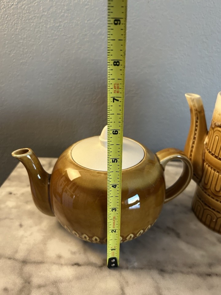 Vintage Teapots Ceramic Honey Brown With White Lids Japan | eBay UK