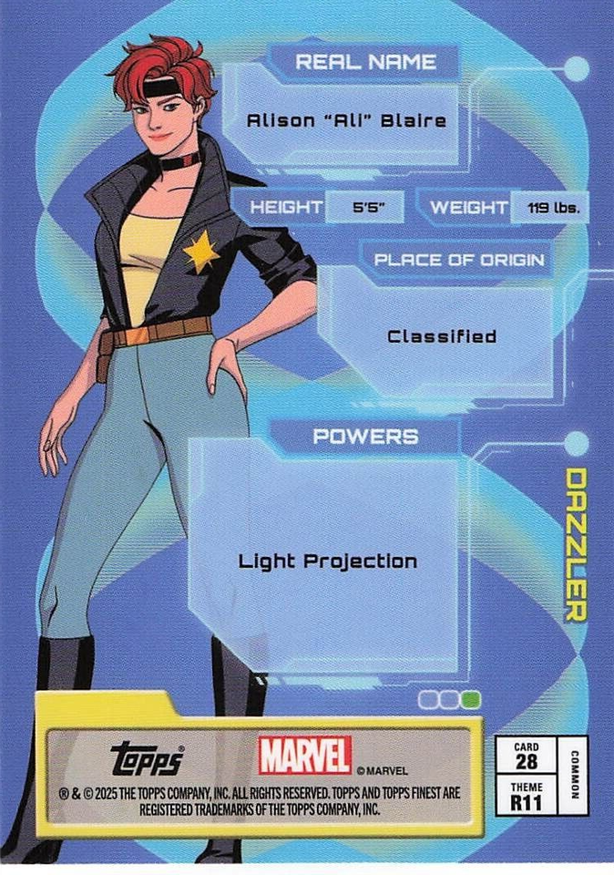 Topps X-Men '97 Dazzler Card #28 Rise Insert | Light Projection Power ...