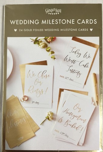 Ginger Ray Gold Foiled Milestone Wedding Cards Engagement Gift 24 Pack ...