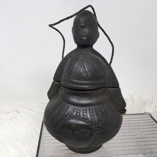 African Tribal Art Figural Kuba Powder Container Congo Tukula Powder ...