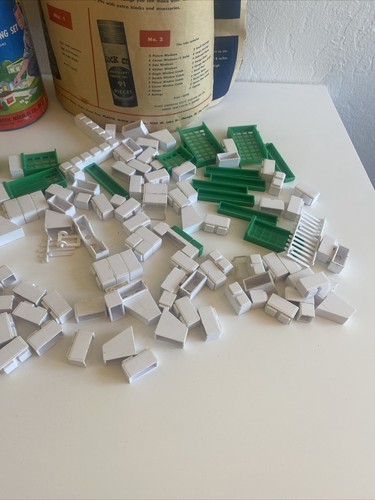 Vintage Block City Inc Plastic Building Set w/ Canister Instructions ...