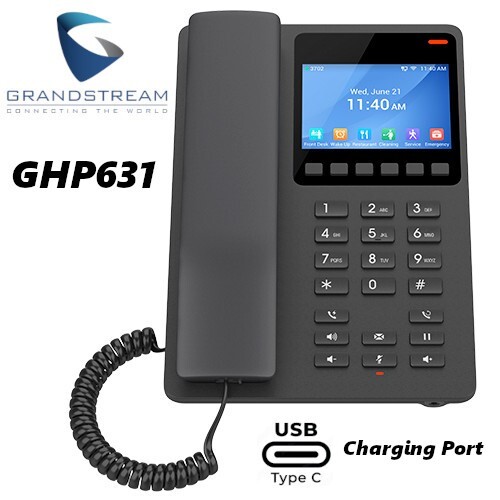 Grandstream GHP631 Compact Desktop Hotel Dorm Hospital Phone Color LCD ...