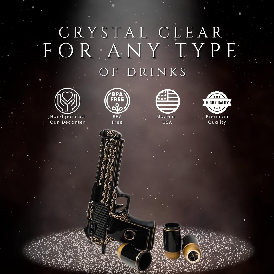 Gifts for Men Dad Hand Painted Whiskey Decanter Set & Shot Glass ...