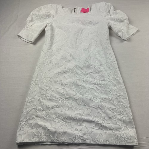 Lilly Pulitzer Knowles Dress Resort White Knit Pucker Jacquard Size ...