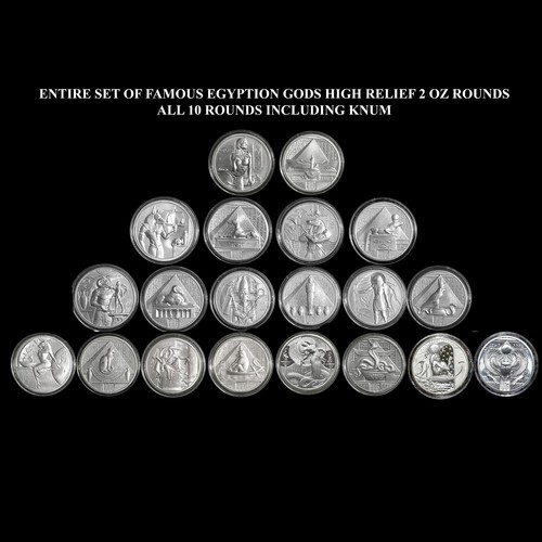 Silver Egyptian Gods Series 2 Oz 999 20 oz 10 Rounds COMPLETE SET w ...