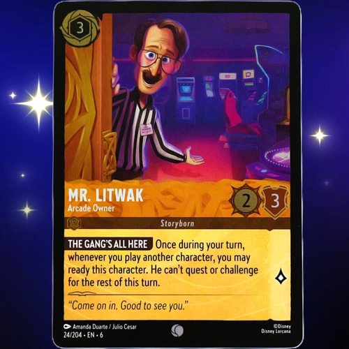 Mr. Litwak Arcade Owner - Cold Foil - Disney Lorcana TCG Azurite Sea ...