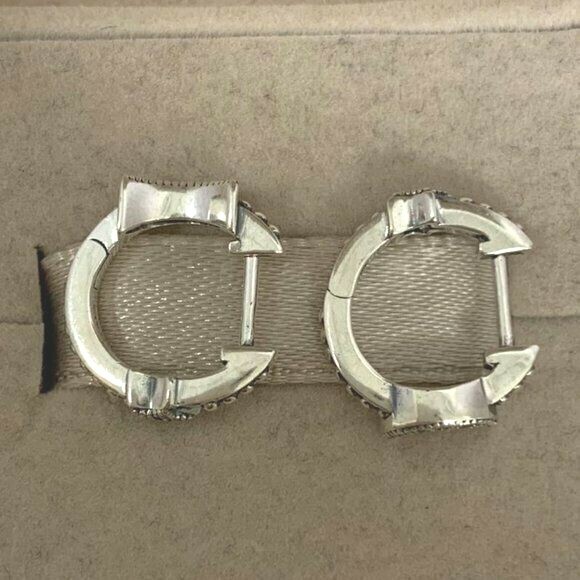 Brand New Genuine Pandora Silver Crescent Moon & Star Hoop CZ Earrings ...