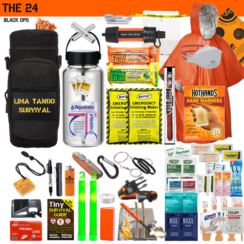 24 Hour Emergency Survival Water Bottle Molle Kit / EDC Kit / First Aid ...