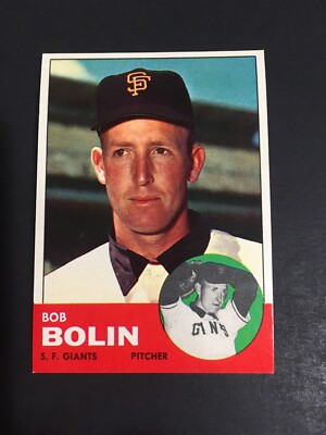 1963 TOPPS BOB BOLIN, #106, NM (Free Shipping On Any 3!) | eBay