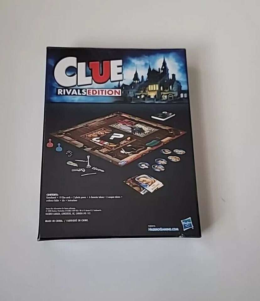 Hasbro Clue Rivals Edition Board Game 2 Player 8+ Factory Sealed - New ...