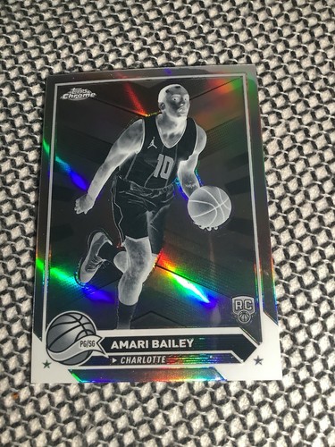 2023-24 TOPPS CHROME BASKETBALL AMARI BAILEY RC NEGATIVE -CHARLOTTE | eBay