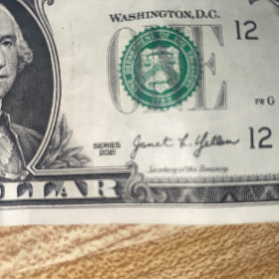 VERY VERY Rare Serial Number On This Dollar Bill. NO DUPLICATE NUMBERS ...