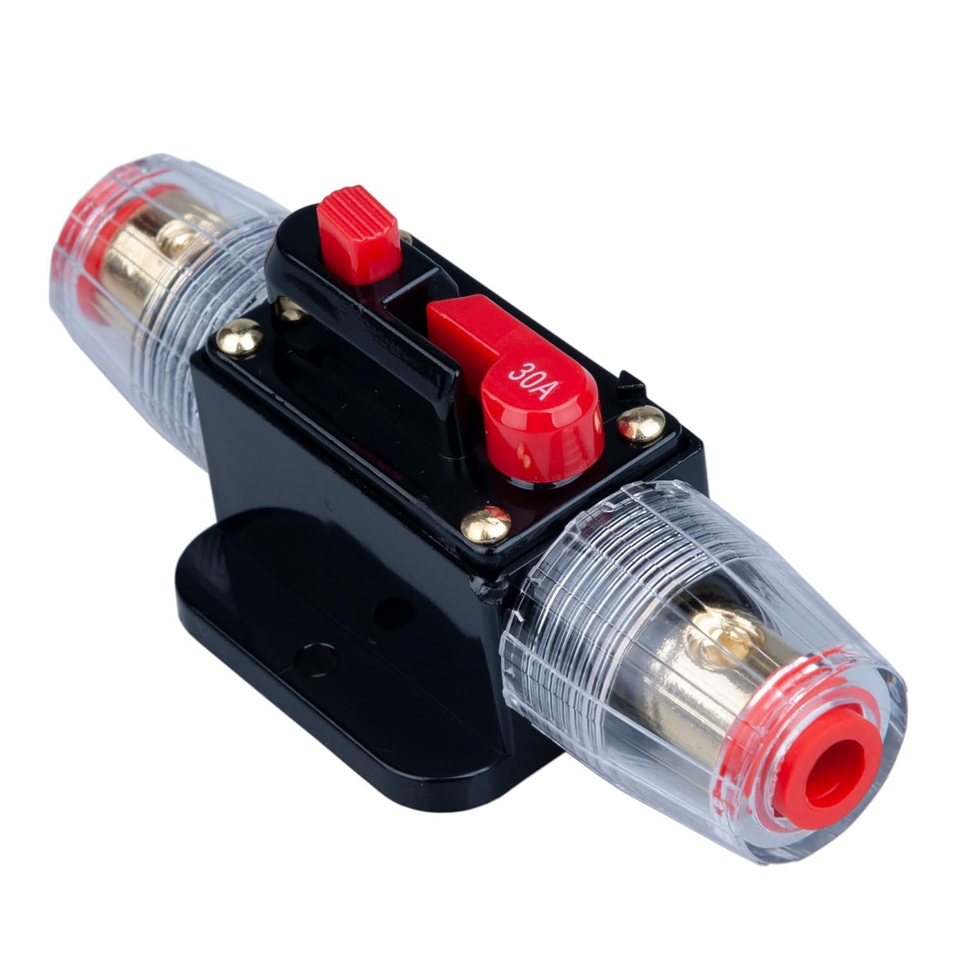 30 AMP Circuit Breaker 30A Inline Fuse Holder Inverter Block DC 12V-24V ...
