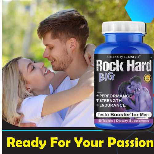 Rock Hard Big Testosterone Booster for Men Strength stamina Energy 60 ...