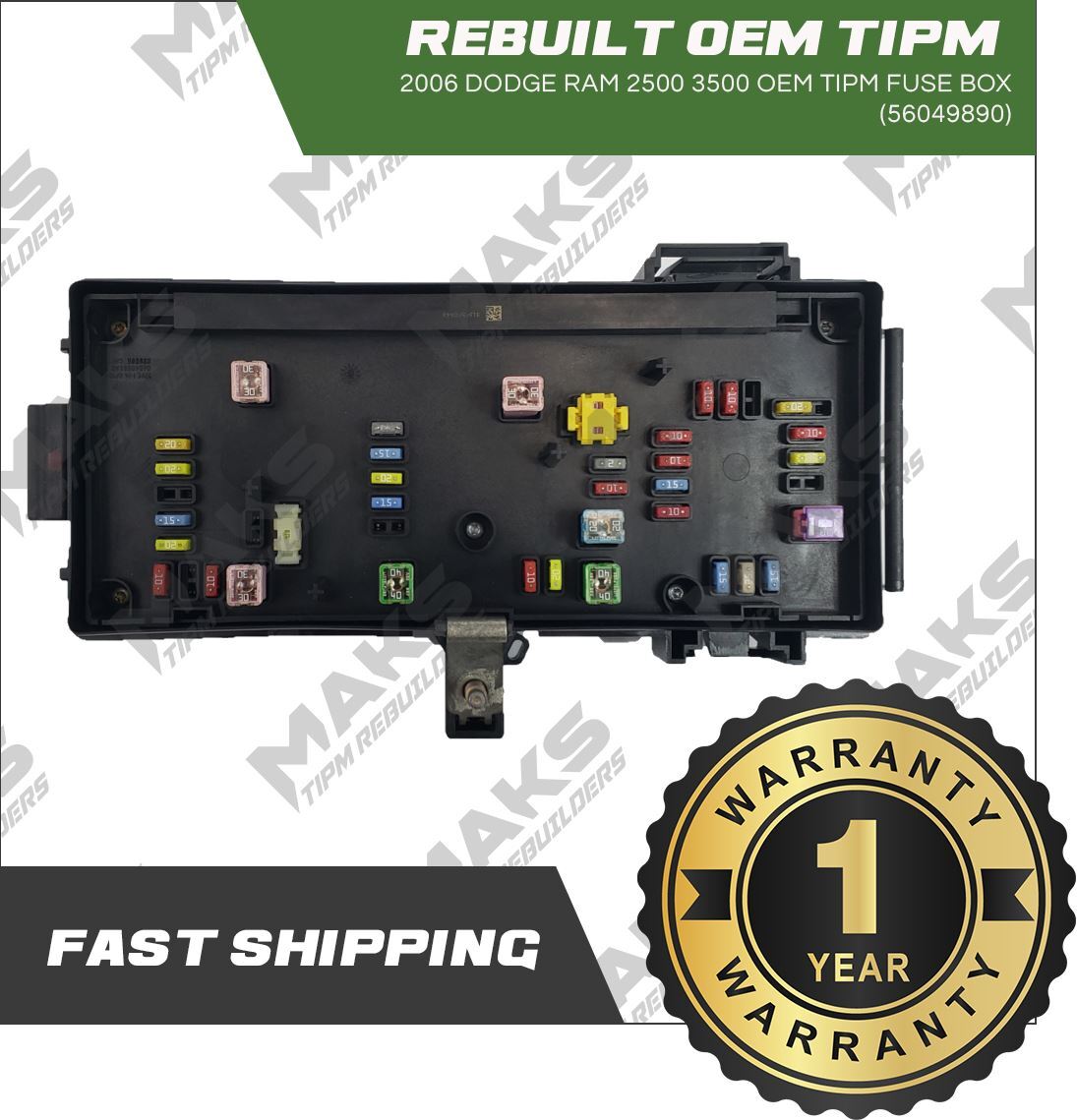 2006 Dodge RAM 2500 3500 2X2 Diesel OEM Rebuilt TIPM Fuse Box 56049890 ...