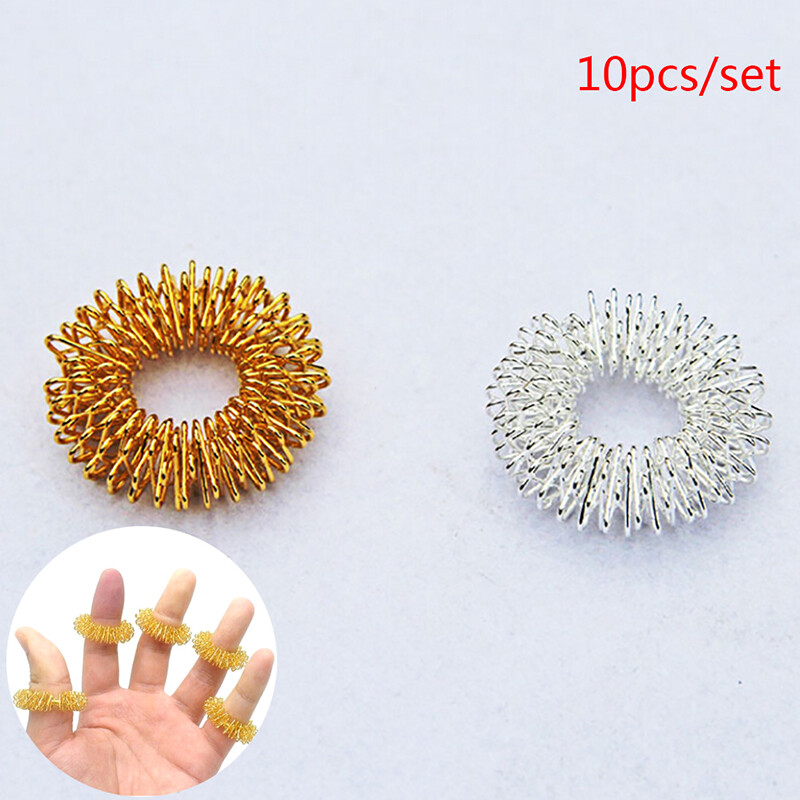 10Pcs/Set Finger Massage Ring Acupuncture Acupressure Health Care Body ...