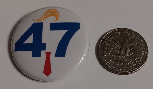 Donald Trump BLUE 47 1.5" President Button Pin hair and red tie | eBay