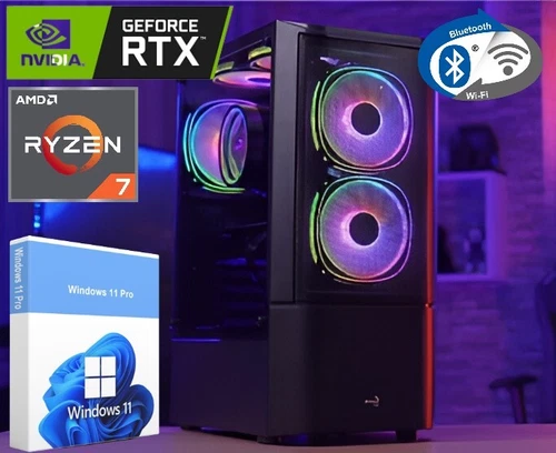 High-Performance Windows 11 Gaming PC with AMD Ryzen 7, RTX 3060, 32GB ...