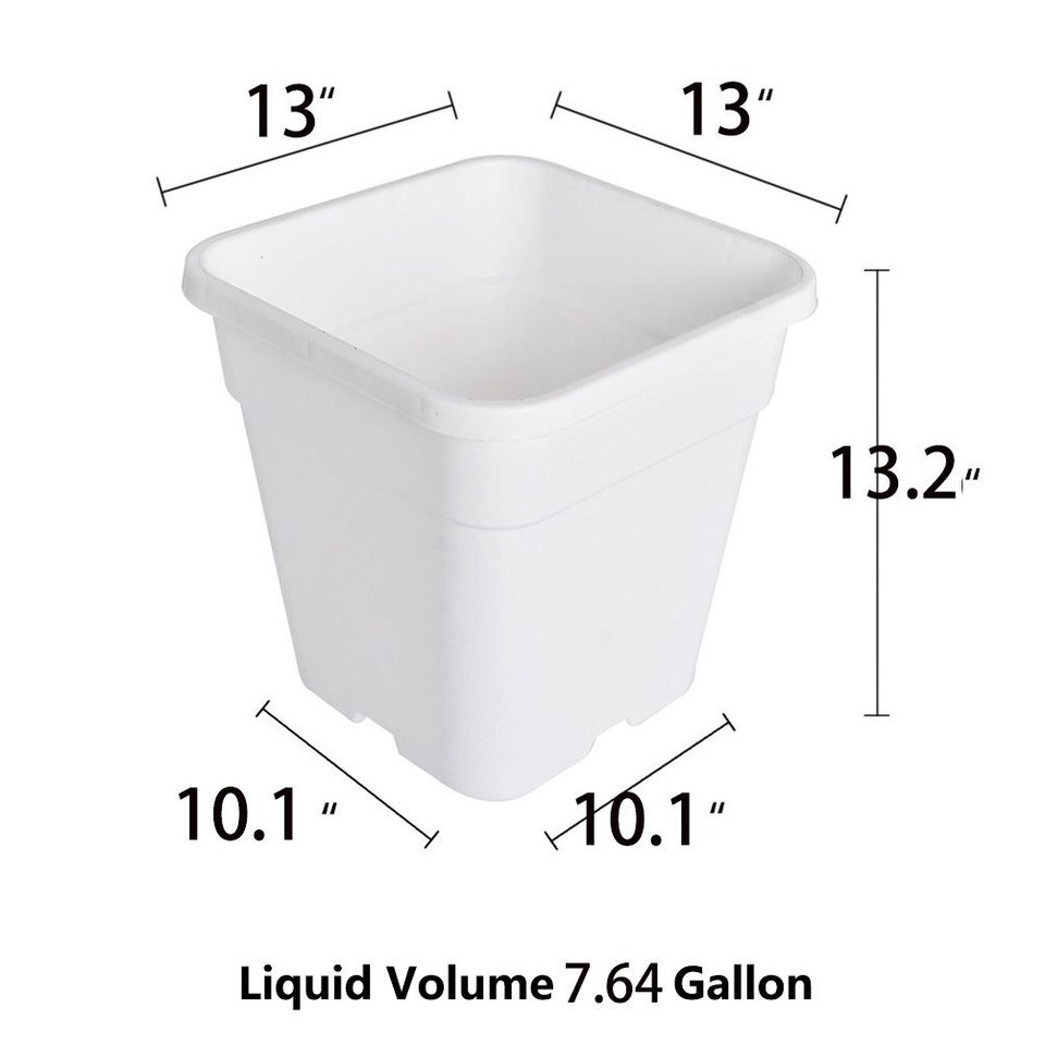 1/2/3/5/7/10 Gallon Re-usable Square Nursery Pot Plastic Grow Pots ...