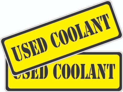 1 Pair (2) Used Coolant Container Decal Sticker 2.0" x 6.0" P955 | eBay