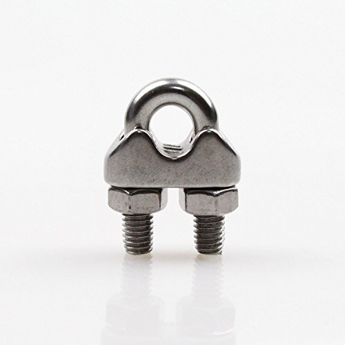 M5 304 Stainless Steel 5/32 Inch/5mm Wire Rope Cable Clip Clamp 10 ...