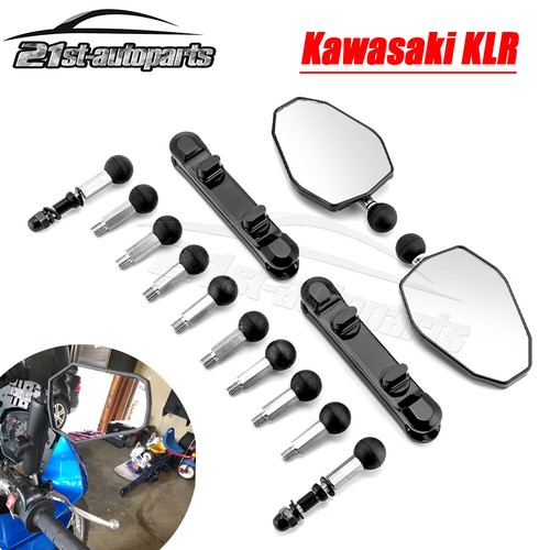 ADV Motorcycle Rearview Mirrors Ball Mount Set For Kawasaki KLR650 KLR ...