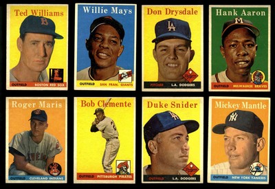 1958 Topps Baseball Avg EX to EX-MT Complete Set 495/495 Mantle Mays ...