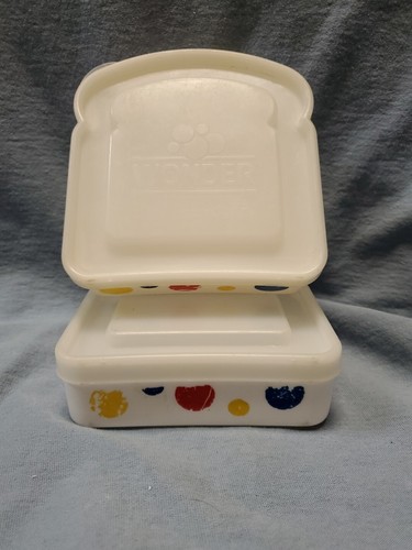 Vintage WONDER BREAD SANDWICH CONTAINER lot of 2 Preowned. | eBay