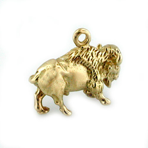14k Gold Bison Buffalo Charm | eBay
