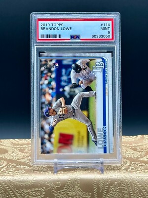 2019 Topps Brandon Lowe Rookie Card (RC) #114 PSA Graded 9 MINT Tampa ...