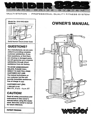 Weider Home Gyms Instruction Manuals Weider® Home Gym Offcial Website