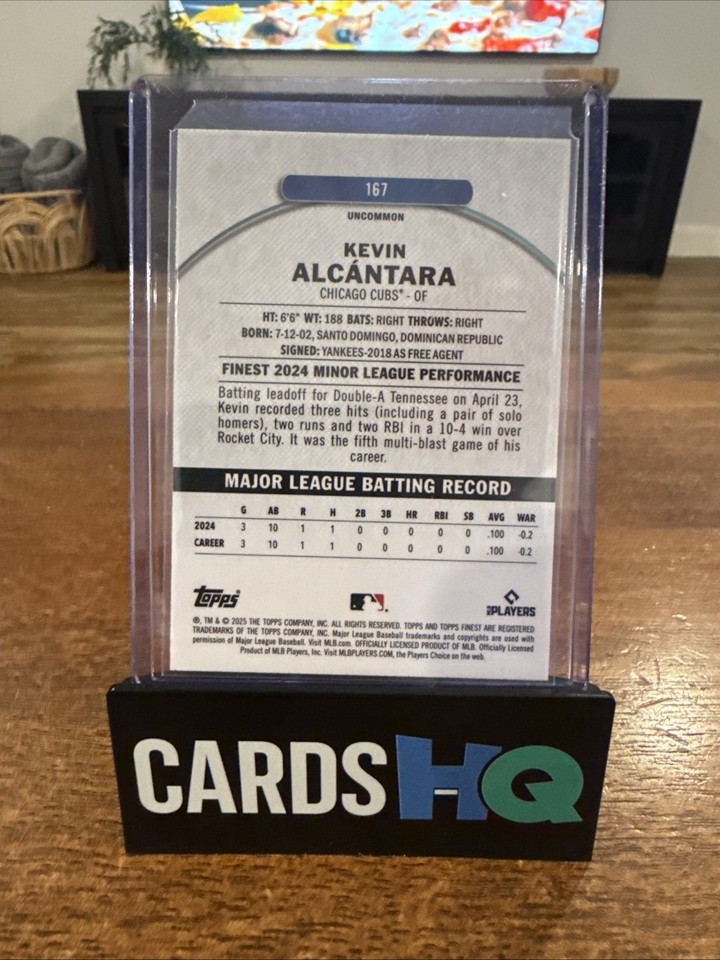 2025 Topps Finest KEVIN ALCANTARA RC Chicago CUBS #167 Blue /150 | eBay