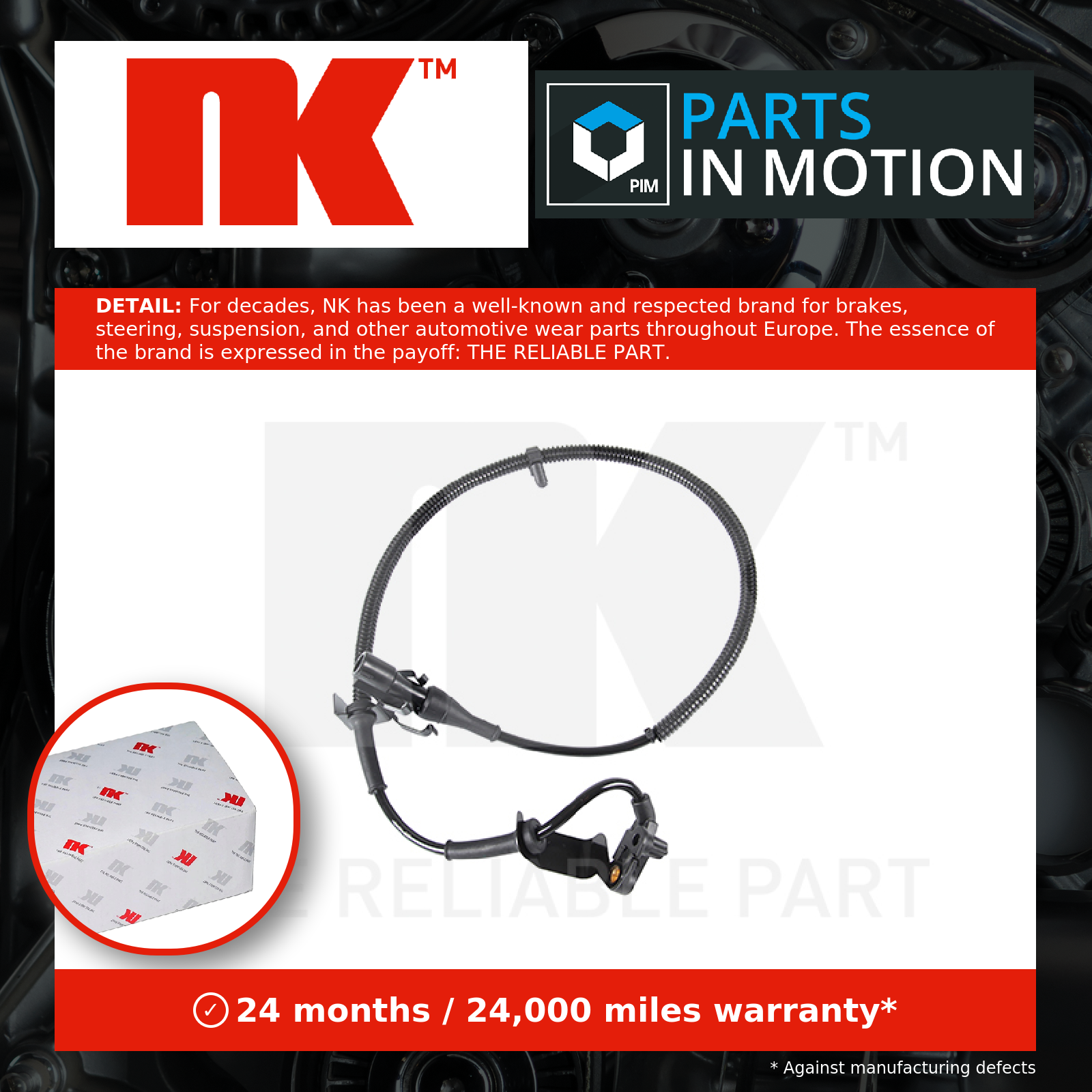 Wheel Speed Sensor Right Rear 810 mm Length Fits Jaguar S-Type NK ...