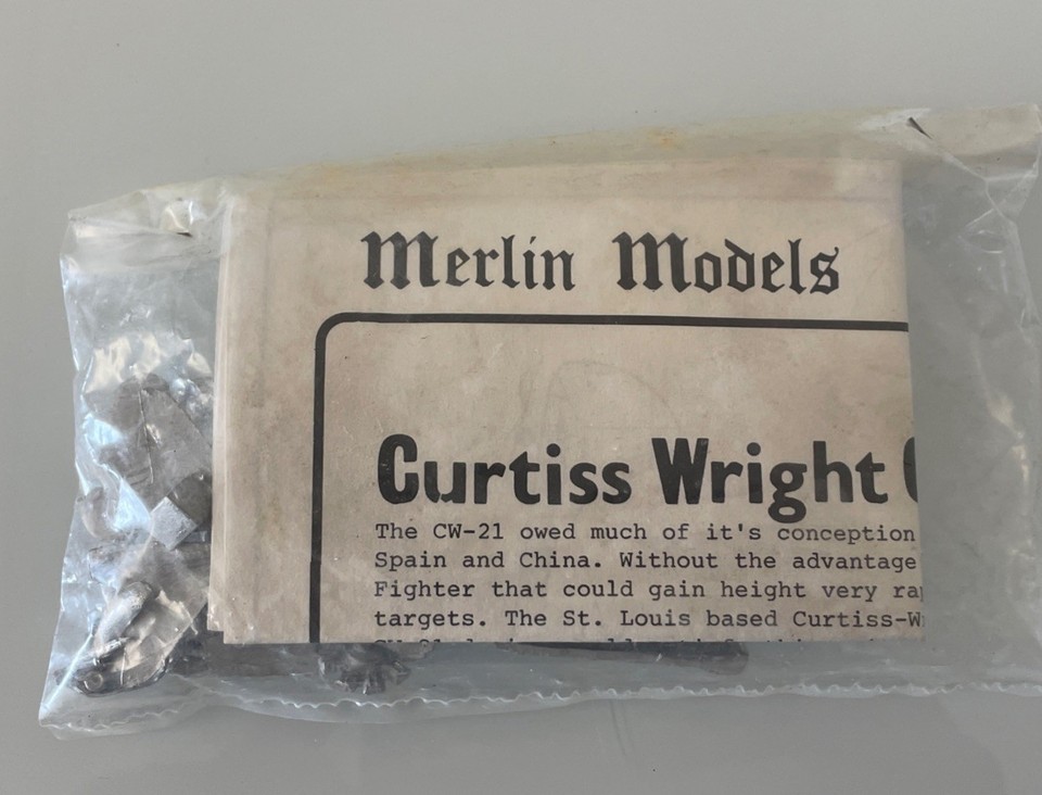 1988 Merlin Models WM/2 Curtiss-Wright CW-21 Model Plane Kit 1/72 Scale ...