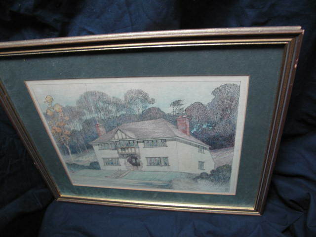 1930s Picture House Garden Pen Ink Drawing Original Painting Picture ...