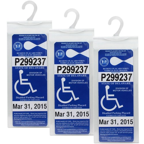 3 x Handicap Placard Holder Disabled Parking Permit Protector Mirror ...