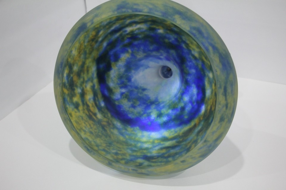 Big ! Daum Nancy Art Deco Blue/Green Glass Vase 1920 | eBay