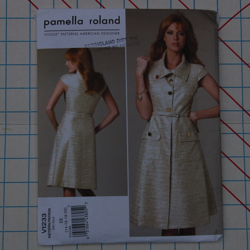Vogue Sewing Pattern Pamella Roland V1233 14 16 18 20 Fitted Dress Belt ...
