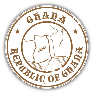 Ghana Retro Grunge Map Stamp Label Car Bumper Sticker Decal - ''SIZES ...